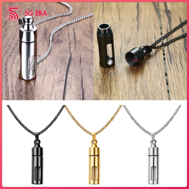 Screw Urn Necklace Jewlery Stainless Steel Glass Openable Container ...