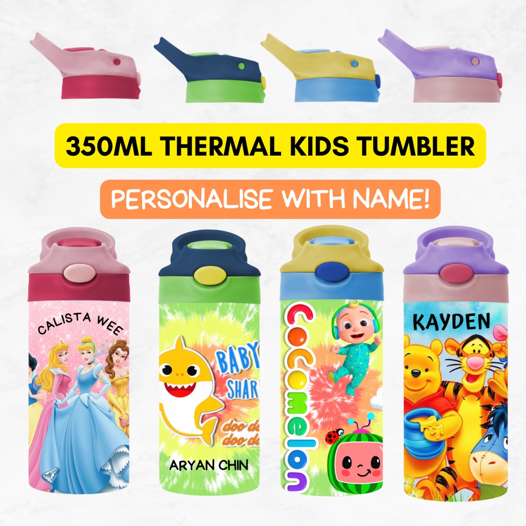 *SG READY STOCKS* Personalise 350ML Thermal Waterbottle Flip Top ...