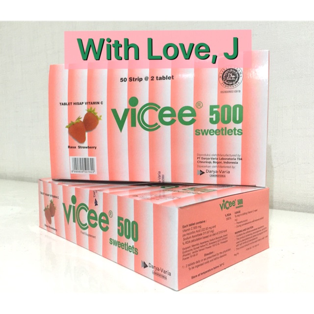 Vicee - VITAMIN C 500 SWEETLETS STRAWBERRY FLAVOR (100 TABLETS ...