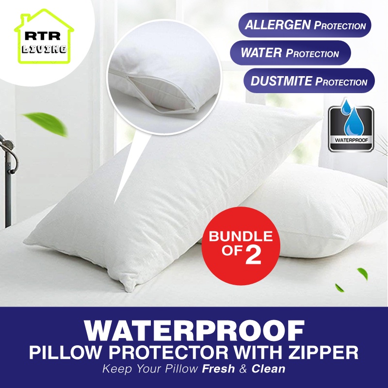 Bundle of 2 Promo ★ Waterproof Pillow Protector / Waterproof Pillow ...