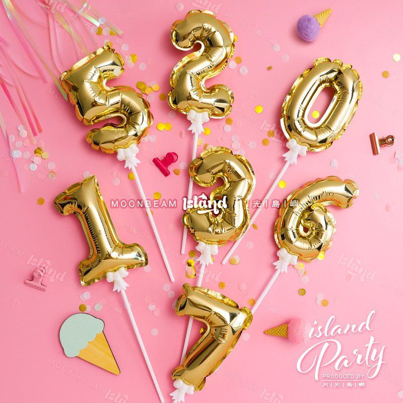 [SG SELLER] Mini Number Balloon Happy Birthday Cake Topper Party Decor ...