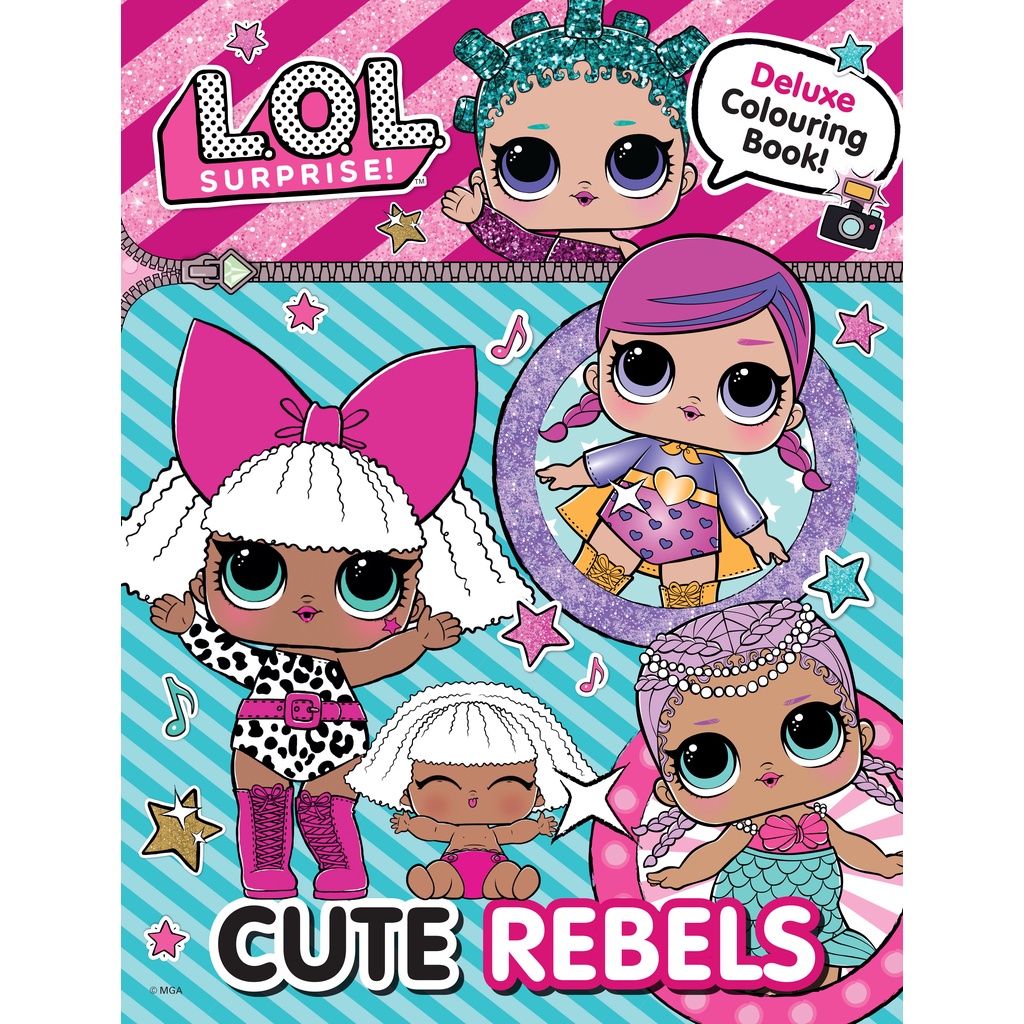 LOL Surprise Cute Rebels Deluxe Colouring Book For Kids 48 Pages ...