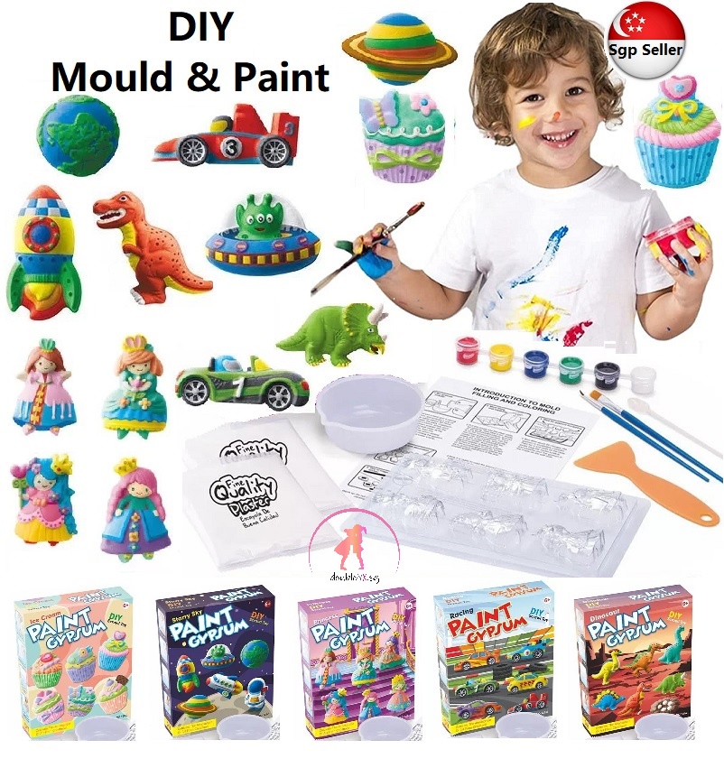 Kids DIY Mould & Paint Arts – Kids Coloring Set - Gypsum 3D Mould ...
