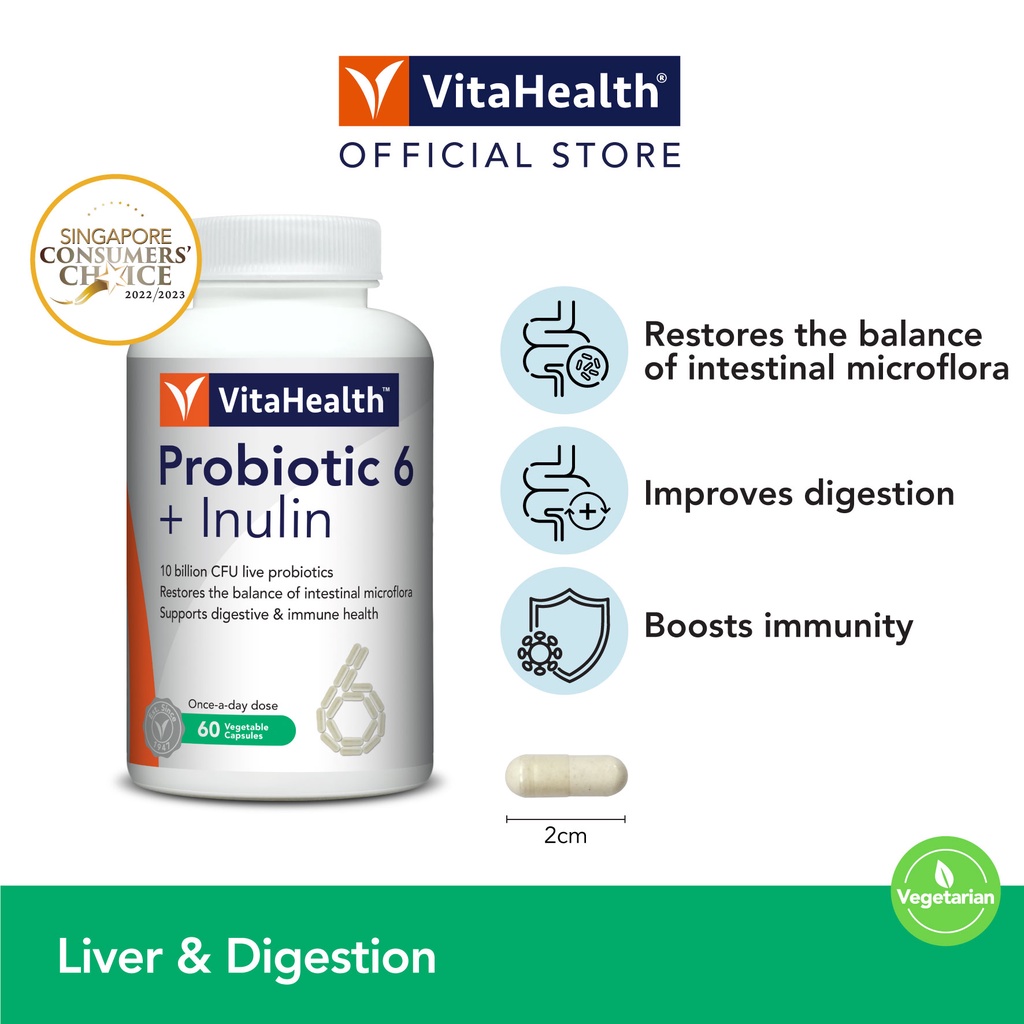 Probiotic 6+Inulin [EXP 03-2026] - 10 billion CFU probiotics, Digestion ...