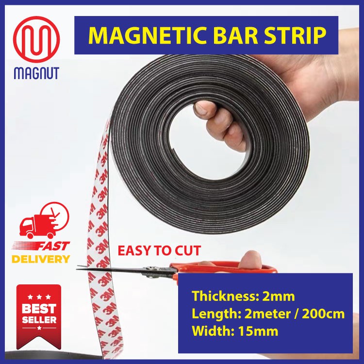 Magnetic bar strip ( 2 meter x 15mm ) thickness: 2mm , come with 3M ...