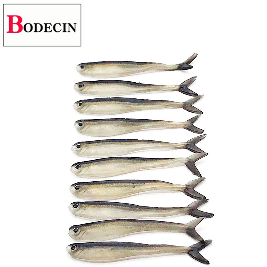 10pcs Minnow Artificial Soft Silicone Bait Wobbler Bass Lures Carp Easy ...