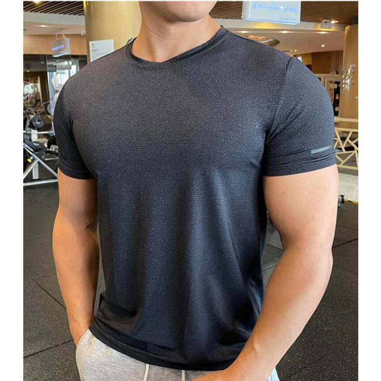 Men Clothes Gym Breathable Quick Dry Short Sleeve T-shirts Fitness ...