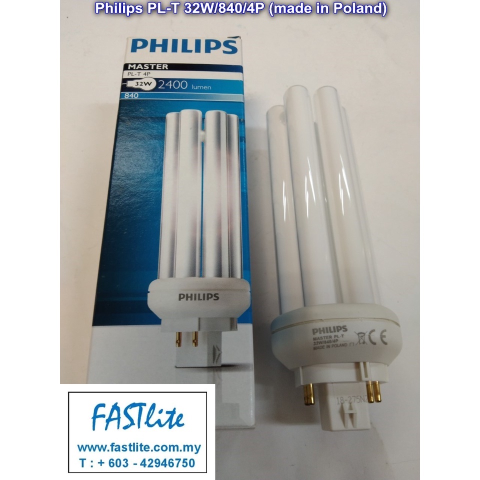 Philips Master PL-T 32W/840 4Pin (made in Poland) | Shopee Singapore