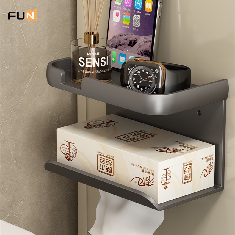 [FUN] Bathroom Paper Box Toilet Tissue Roll Holder Perforation-Free ...