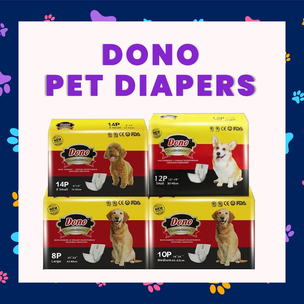 🔥BEST SELLING🔥 Dono Pet Disposable Diapers (Male & Female Pet Diapers ...