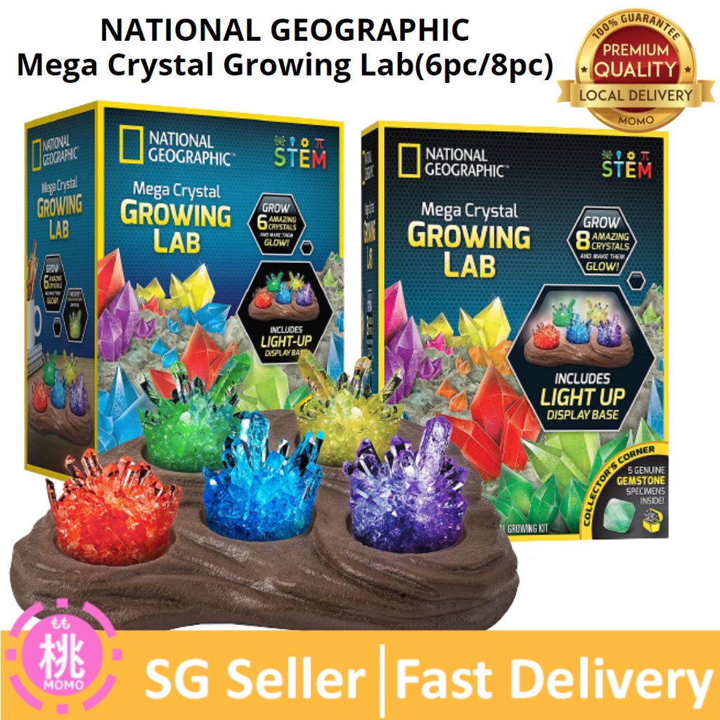 NATIONAL GEOGRAPHIC Mega Crystal Growing Lab – 6pc/8pc Vibrant Crystals ...