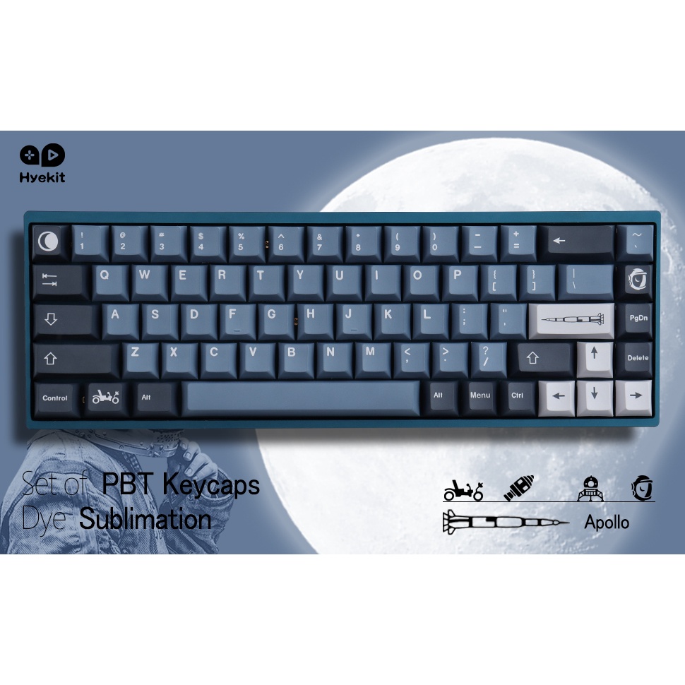 GMK Apollo Keycap, 139 Keys PBT Keycaps Cherry Profile DYE-SUB ...