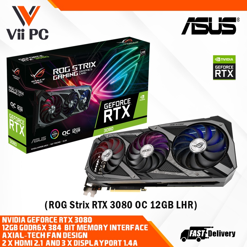 ASUS ROG Strix GeForce RTX 3080 OC 12GB Gaming Graphics Card (PCIe 4.0 ...