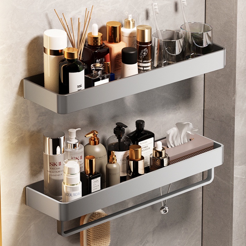 LooToo Grey Bathroom Towel Rack/Bathroom shelf/Shampooholder/Toilet ...