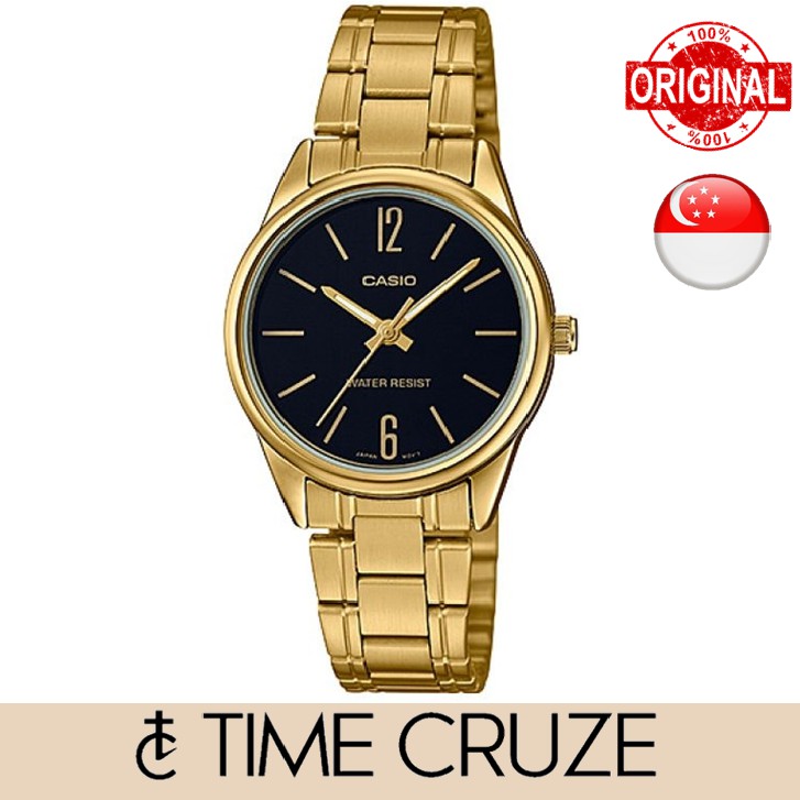 [Time Cruze] Casio LTP-V005 LTP-V005G Quartz Analog Gold Ion Plated ...