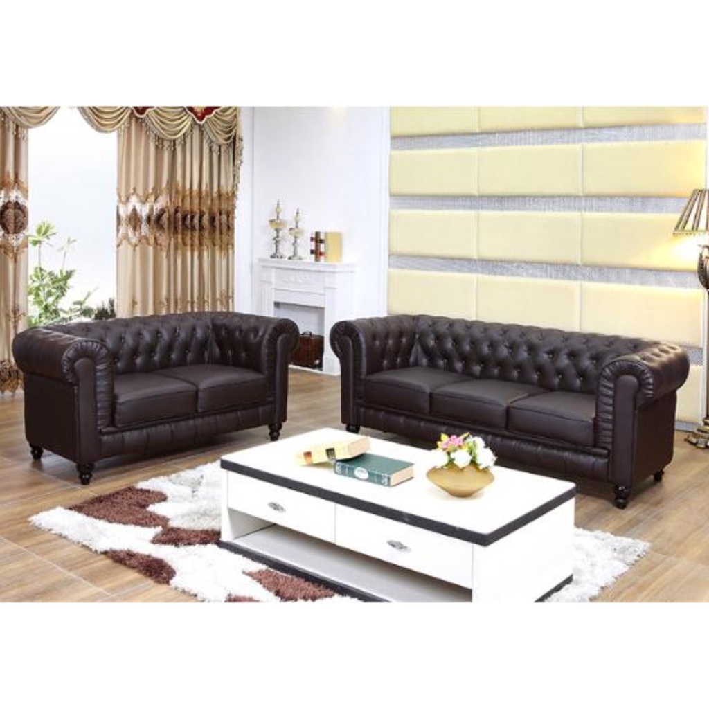 Benjamin Classical PU Leather Sofa | Shopee Singapore