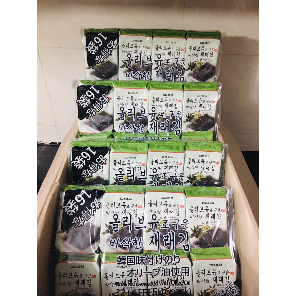 Korean Olive Flavor Instant Seaweed 16 packs | Shopee Singapore