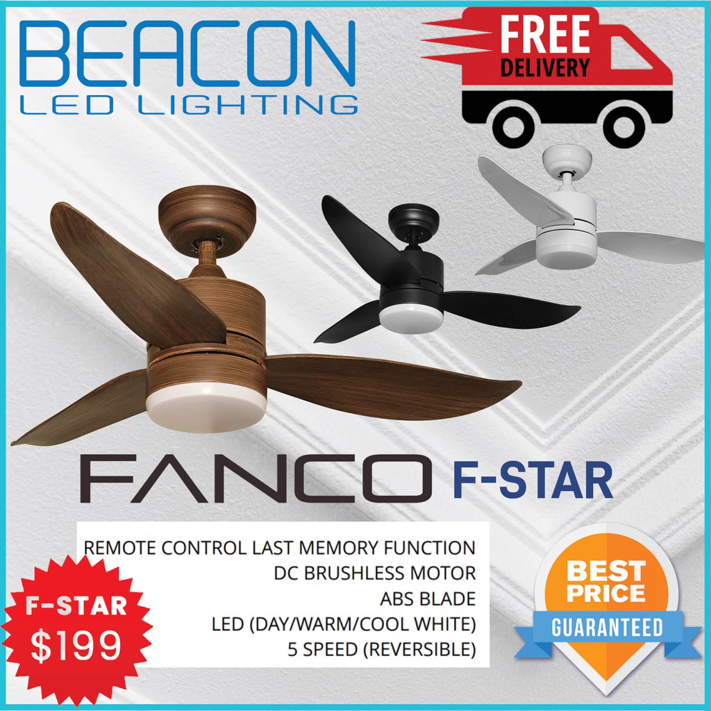 (CLIMATE VOUCHER) Beacon LED (4 years warranty) Fanco F Star Ceiling ...