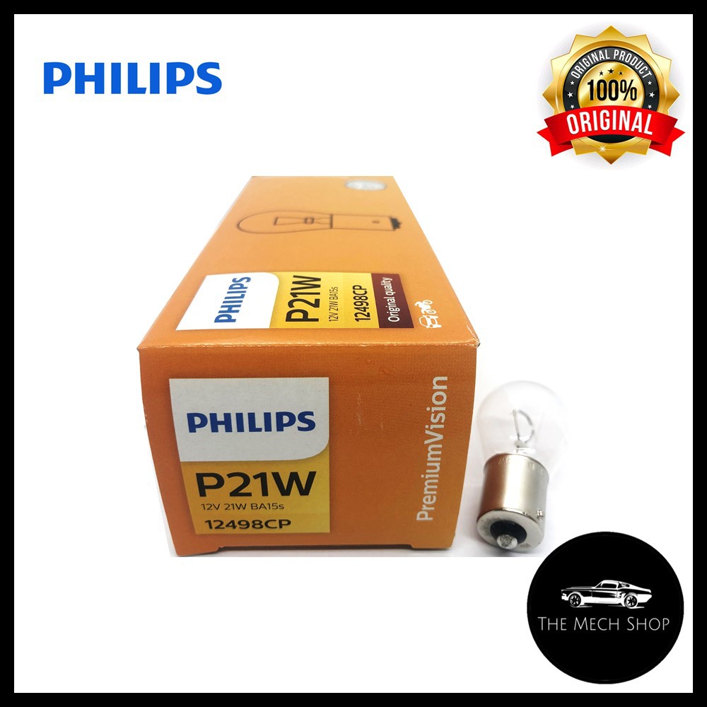Philips Reverse Turn Signal Indicator 12498CP 1141 12V P21W BA15S ...