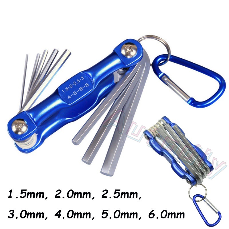 Bicycle MTB Repair Tool Folding Hex Wrench Metal Metric Allen Wrench ...