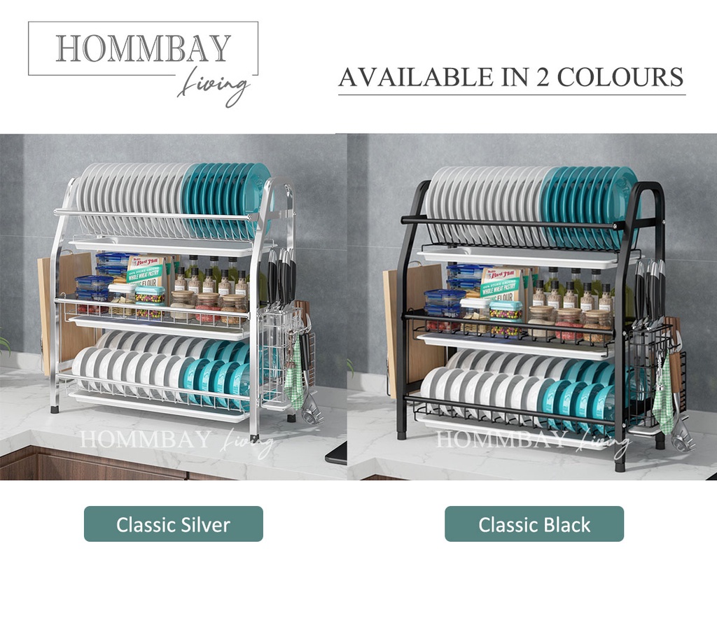 HOMMBAY Kitchen Dish Rack [ 304 Stainless Steel ] Extra Large 2 and 3 ...