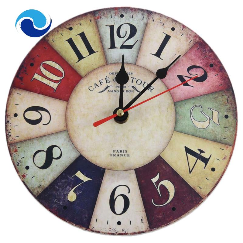 Timelike Wooden Wall Clock ern Design Vintage Rustic Shabby Chic Home ...