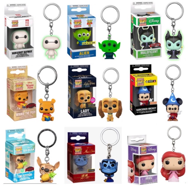 Funko POP! Keychain (Baymax, Alien, Maleficent, Pooh, Lady, Mickey ...