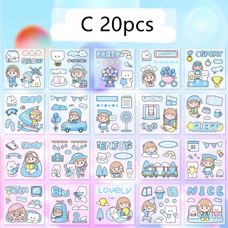 INS 3inch Clear Plastic Sticker Storage Box Transparent Rectangle ...