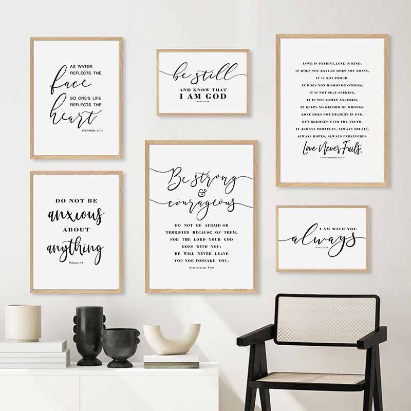 Modern Bible Verse Canvas Art Painting Love Is Patient Wall Decorative ...