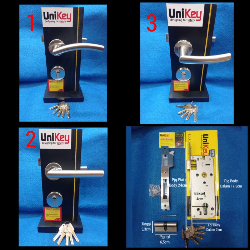 Unikey Stainless Handle Set Complete with Unikey Large Standard ...