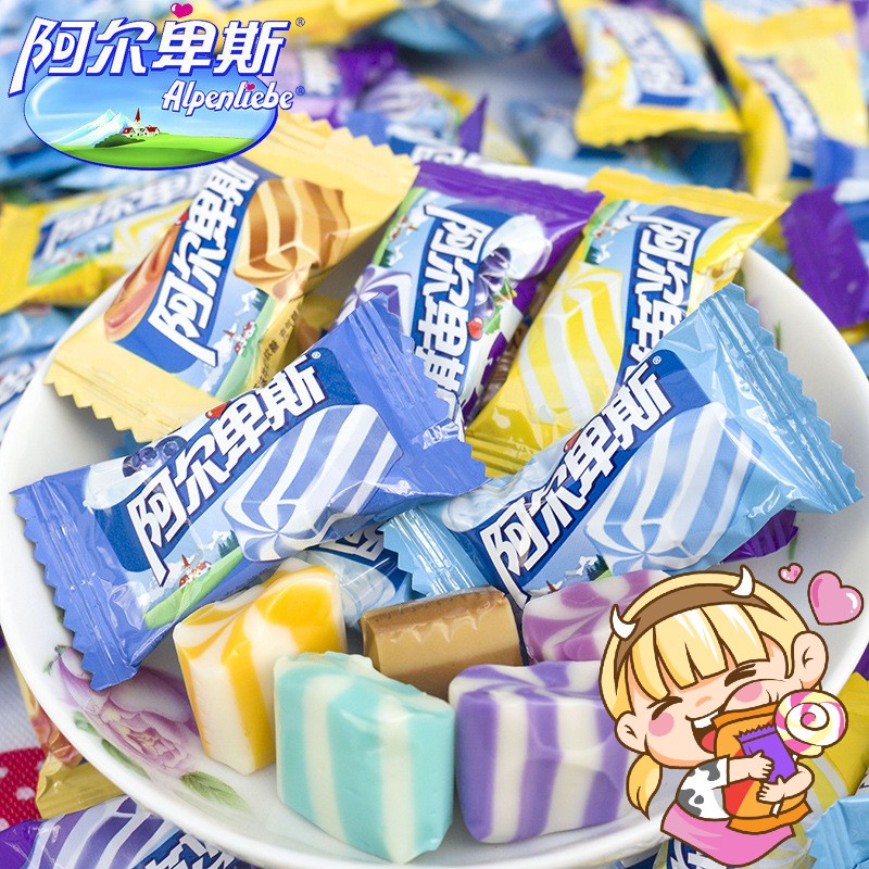 [Alpine] Milk Candy Gummy Fruit Mixed Flavor Candy Casual Snacks 18pcs ...