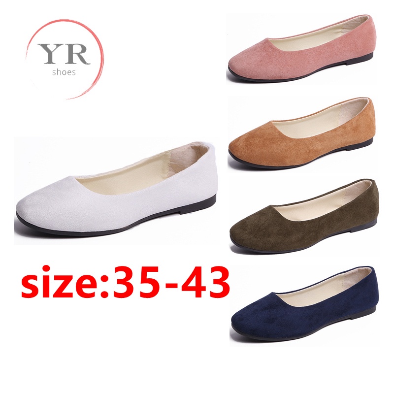 Plus Size 35 43 Women Suede Slip On Lofers Shoes Office Flats Shoes Shopee Singapore