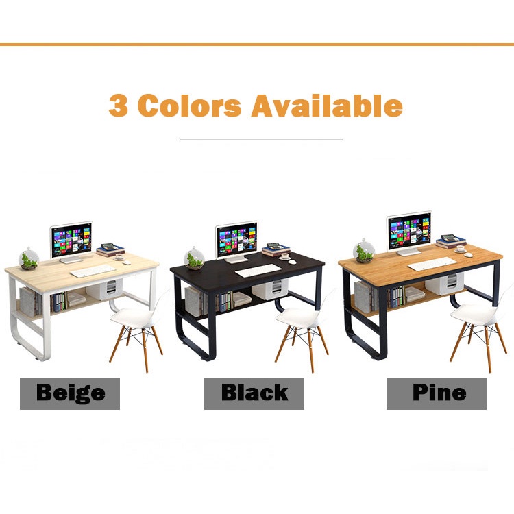 【U Frame Computer Table】Study Table / Computer Desk with Shelf Multiple ...