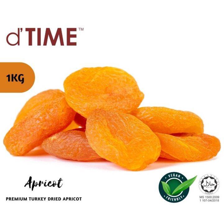 d'TIME Turkey Dried Apricot 1kg, Dried Fruit, Apricots Turkey, Buah ...