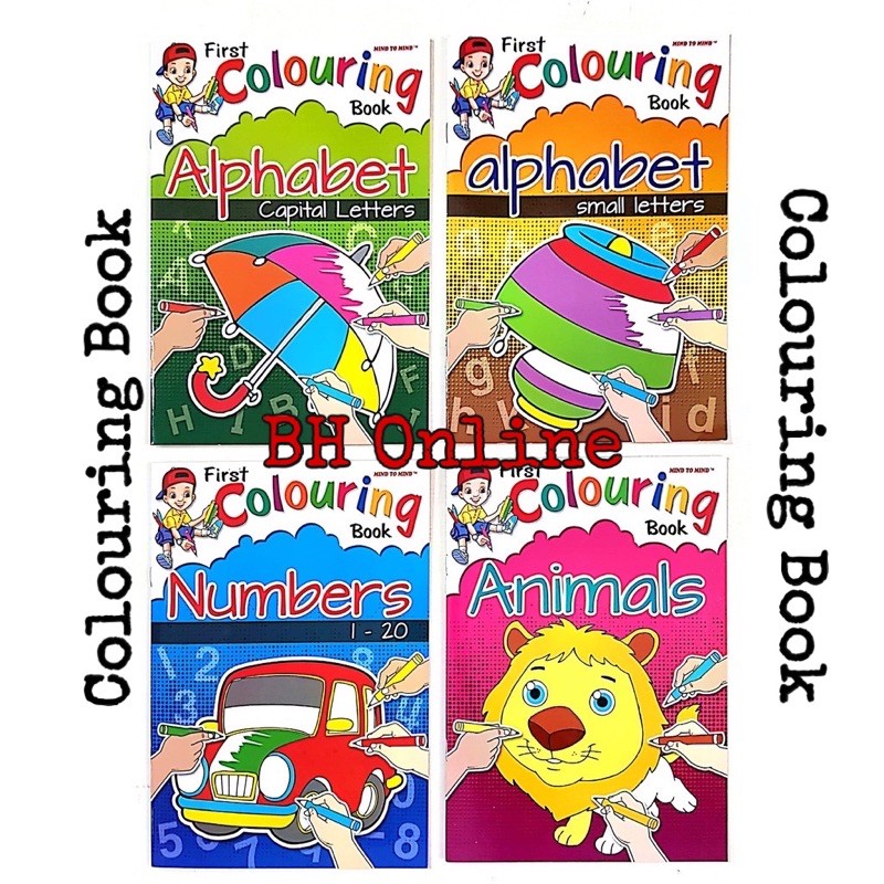 My First Colouring Book - Numbers, Animals, Alphabet small letters ...