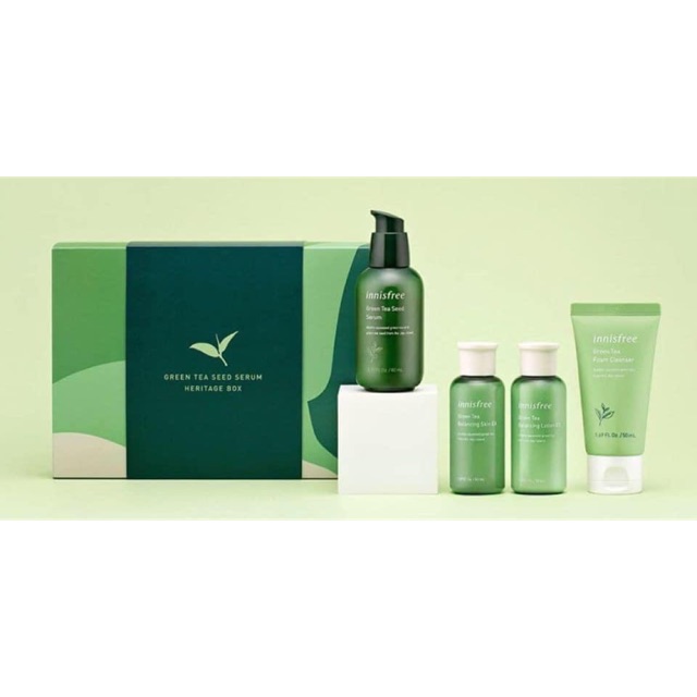 4 Items Fullsize Innisfree Green Tea Seed Serum Heritage Box | Shopee ...