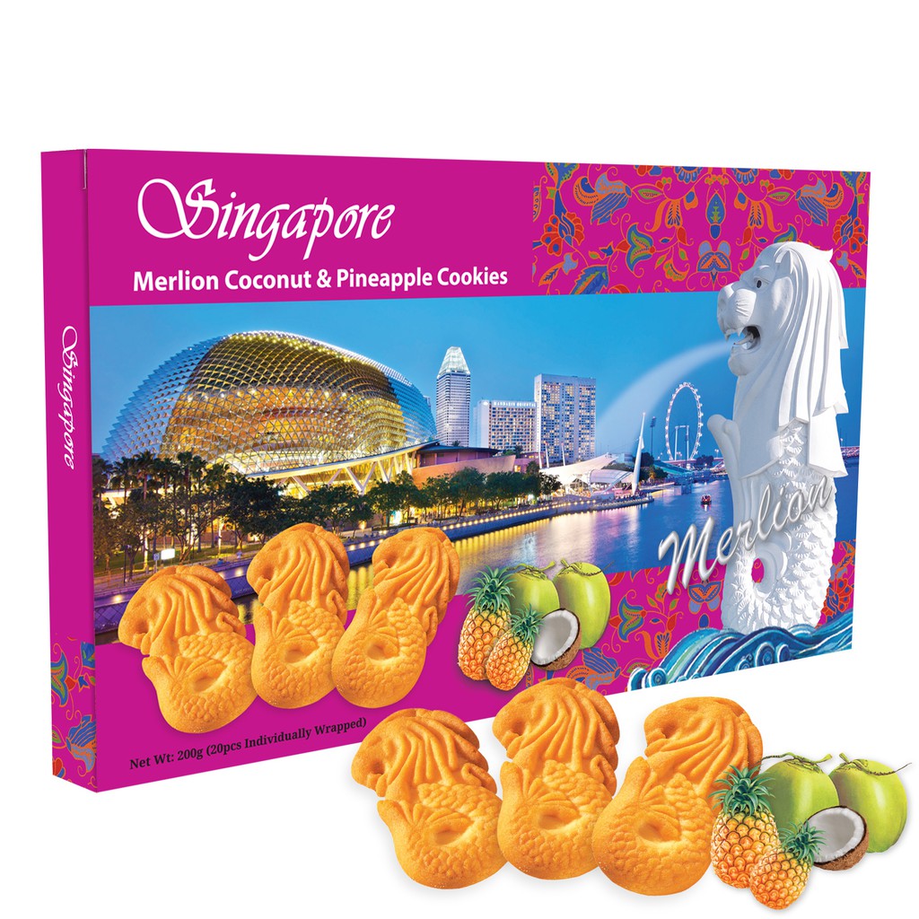 Manly Merlion Coconut And Pineapple Cookies 200g | Shopee Singapore