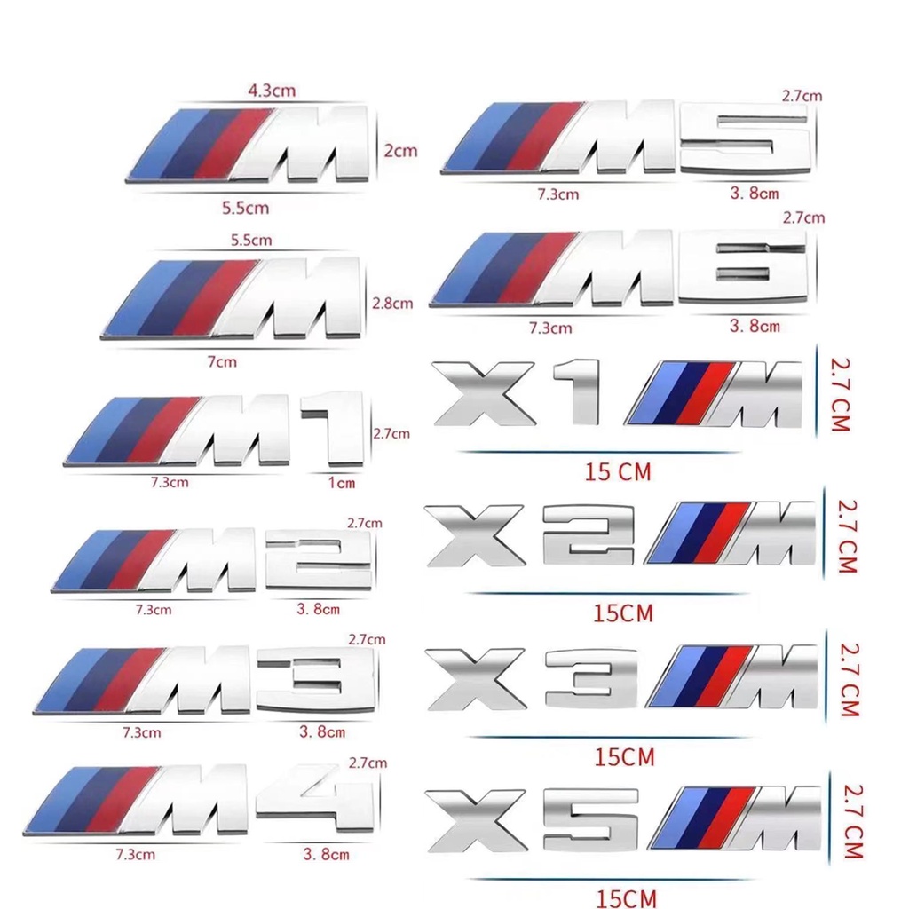 Metal BMW M Logo Car Auto Rear Side Decorative Emblem Sticker Badge ...