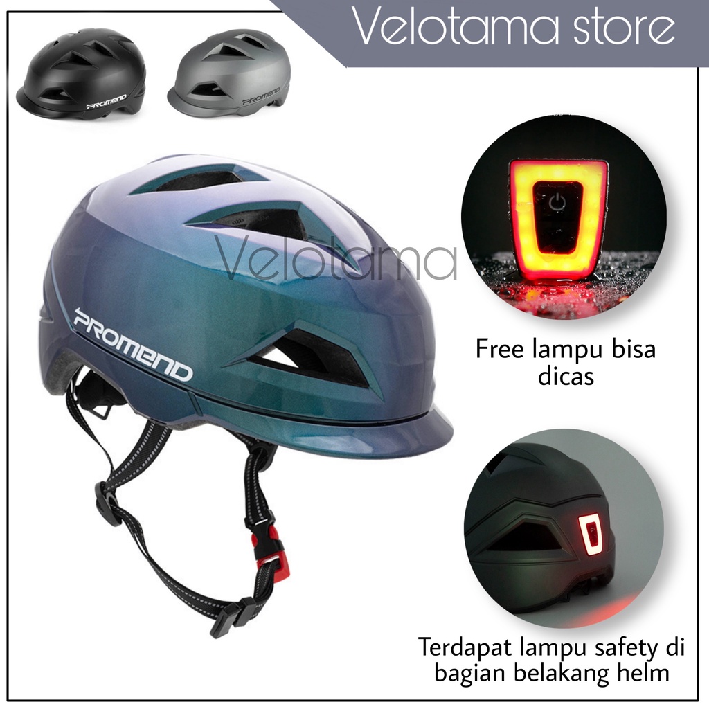 PROMEND bicycle helmet free rear light folding bicycle helmet scooter ...