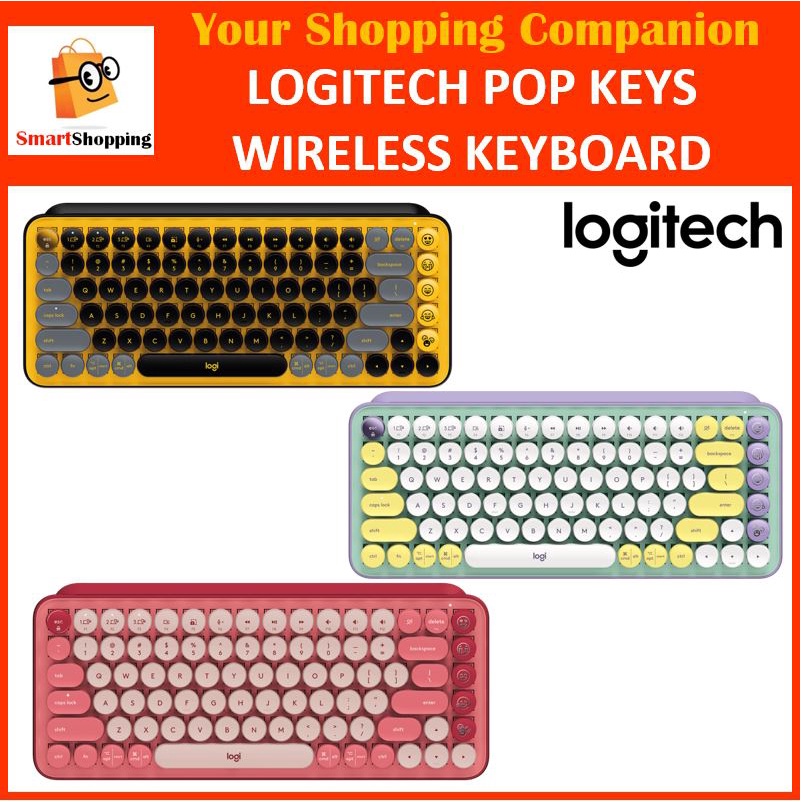 Logitech POP KEYS Wireless (BOLT & BLUETOOTH) Mechanical Keyboard with ...