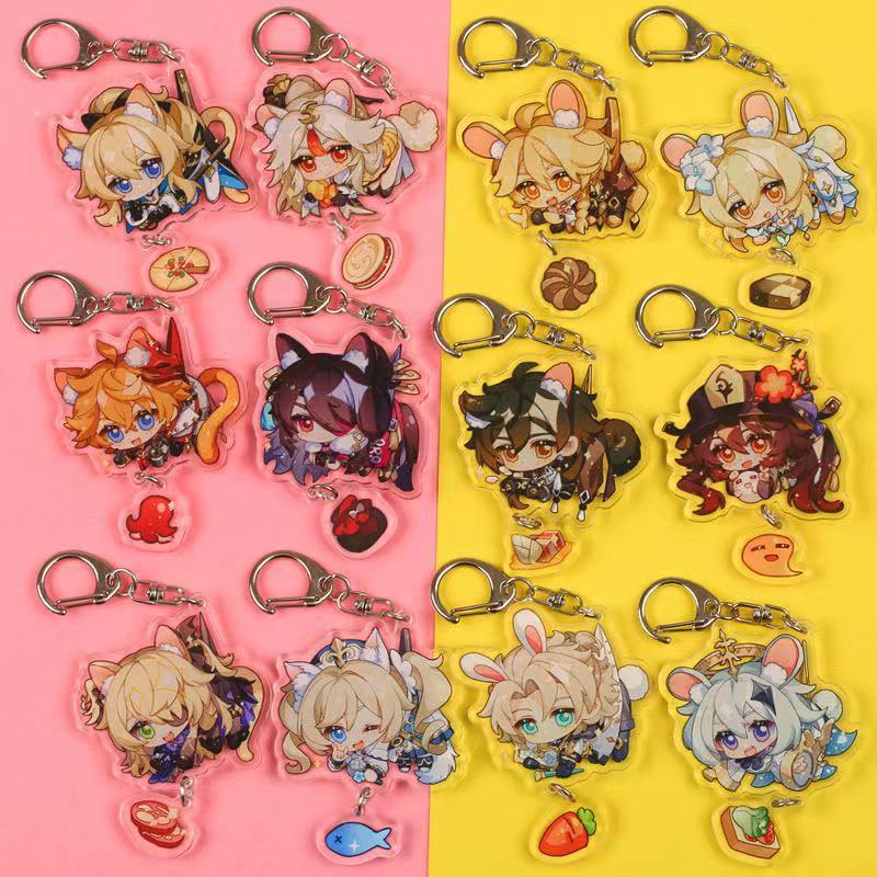 Genshin Impact Keychain Anime Acrylic Key Chain Double-sided ...