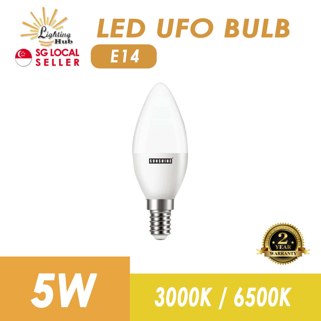 SUNSHINE LED UFO Bulb/ 5W/ E14/ 2700K warm white | Shopee Singapore