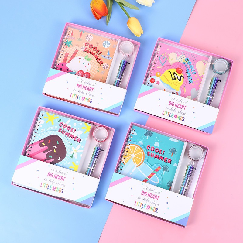 Notebook Gift Set with Pen & Tape Cute Notebook Notepad Kids Goodie Bag ...