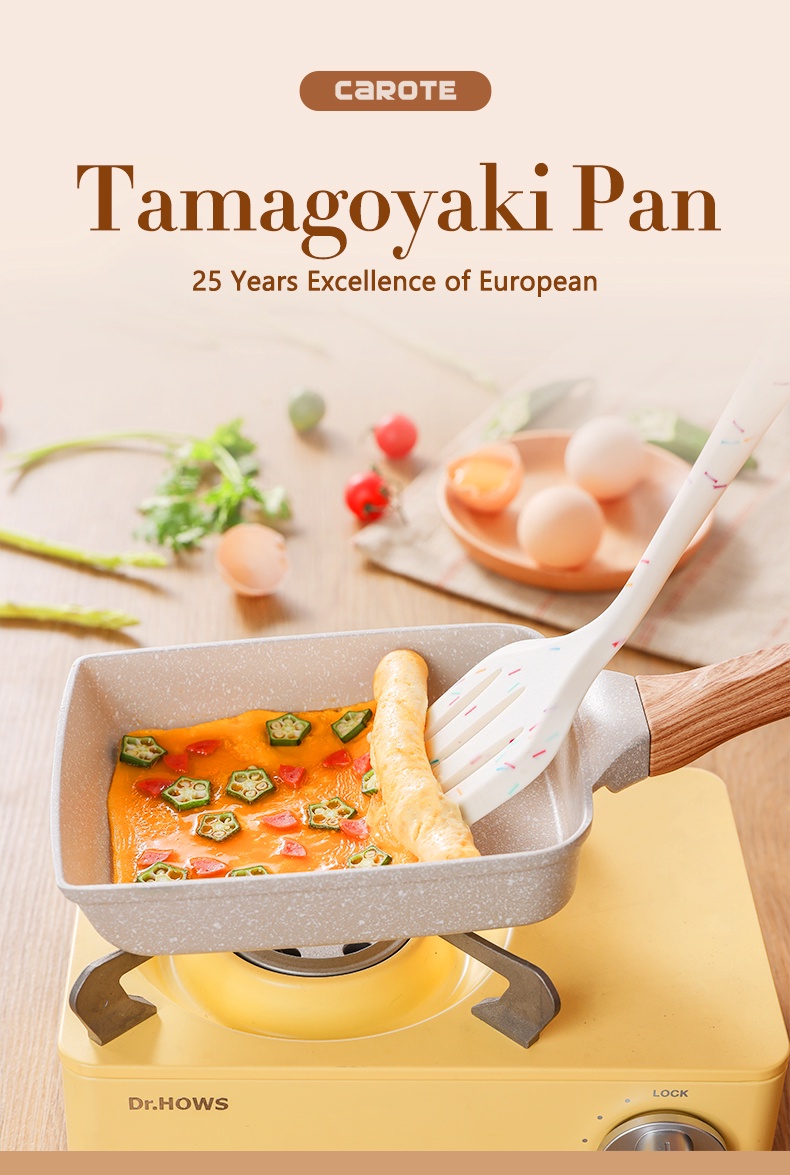 Carote Cosy Granite Non Stick Tamagoyaki Pan Japanese Style Omelet Pan ...