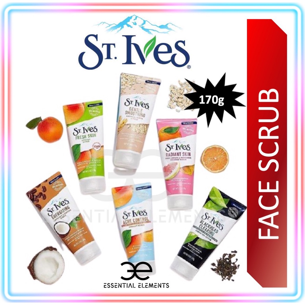 ST IVES Face Scrub Facial Cleanser 170g | Acne Control/Radiant Skin ...