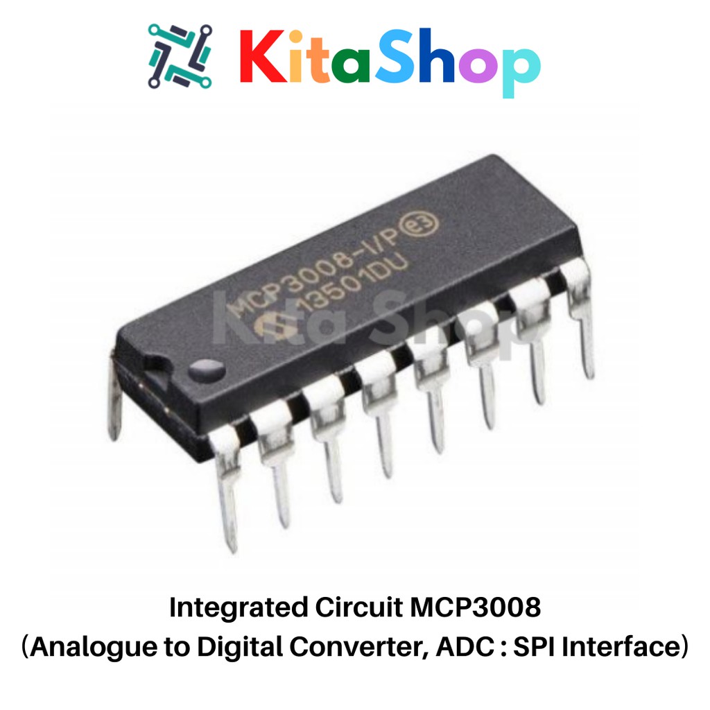 Integrated Circuit MCP3008 (ADC 10-bit : SPI Interface) | Shopee Singapore