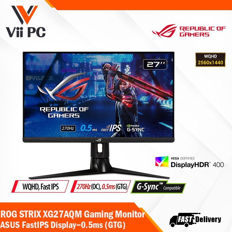 ASUS ROG Strix XG27AQM HDR Gaming Monitor, 27 inch WQHD (2560 x 1440 ...