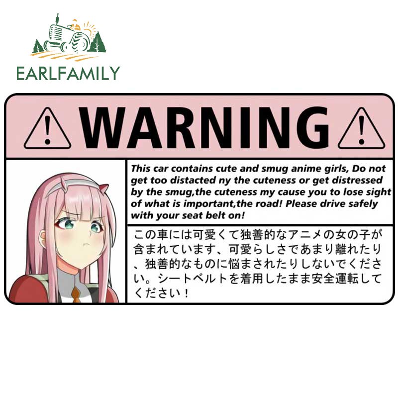 EARLFAMILY 13cm x 7cm for DARLING in the FRANXX Zero Two Car Stickers ...