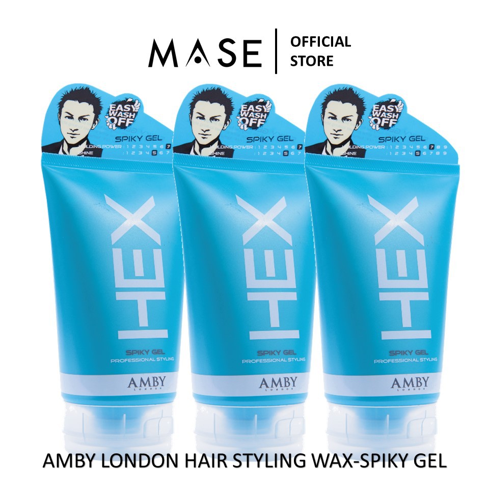 [Bundle of 3] Amby Hex Hair Styling Wax 3.5oz (100g) - Spiky Gel (Blue ...