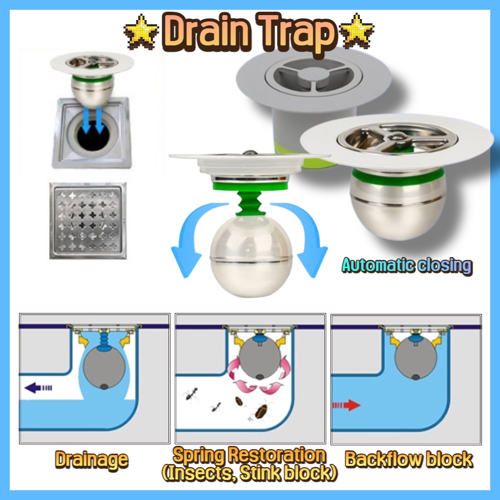 Stainless Steel Floor Trap - Stop Drain Odors, Bugs & Floor Drains in ...